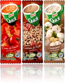 sopa instantanea quick knorr tomate com macarrão, caldinho de feijão ...
